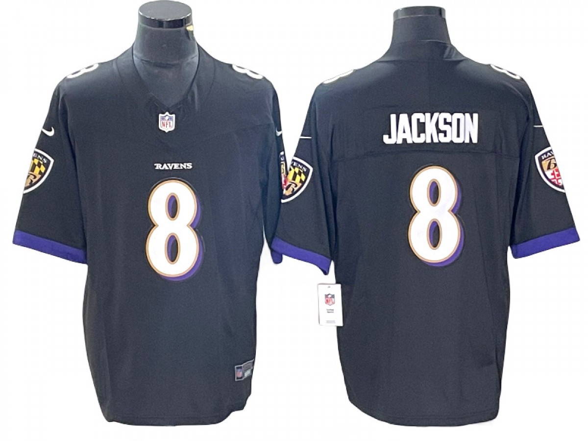 Baltimore Ravens 8 Lamar Jackson Black Vapor Fuse Limited Jersey
